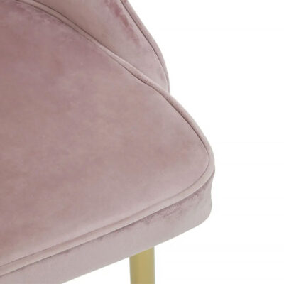 Set Of 2 Alexandria Dusky Blush Pink Velvet Dining Chairs With Gold ...