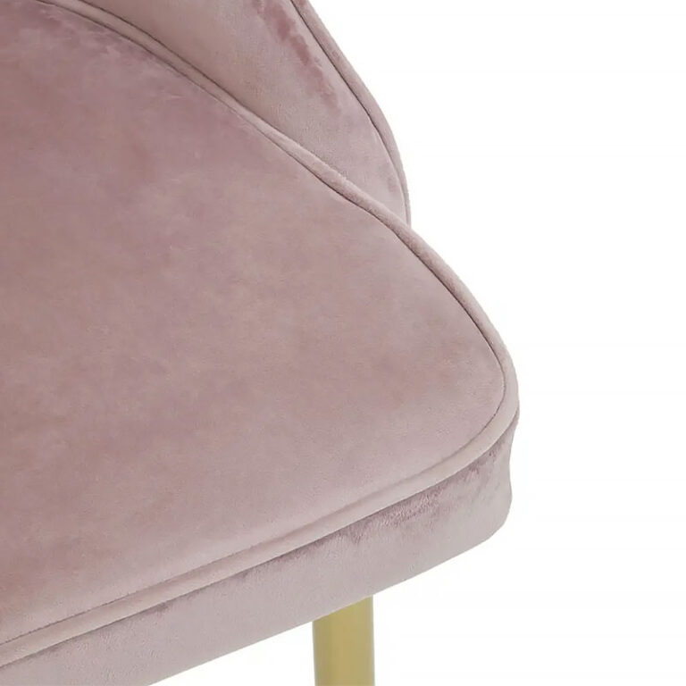 Set Of 2 Alexandria Dusky Blush Pink Velvet Dining Chairs With Gold ...
