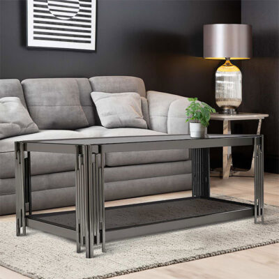 Colton Gold Metal And Glass Lounge Coffee Table | Picture Perfect Home
