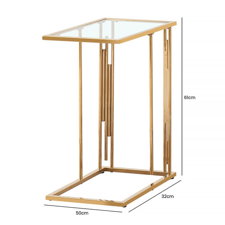 Colton Gold Metal And Glass Sofa Table Laptop Table Side Table ...