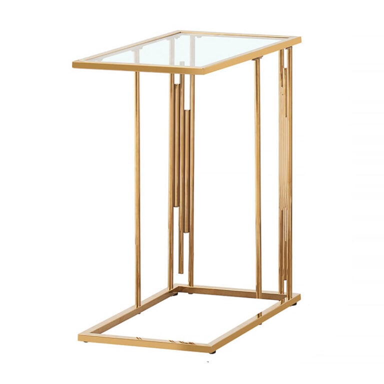 Colton Gold Metal And Glass Sofa Table Laptop Table Side Table | Picture Perfect Home