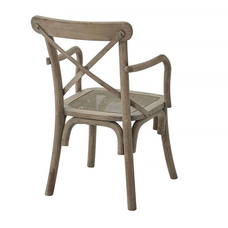 French Country Cottage Cross Back Carver Natural Wood Dining Chair ...