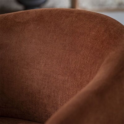 Lois Retro Style Rust Red Fabric Tub Dining Chair | Picture Perfect Home