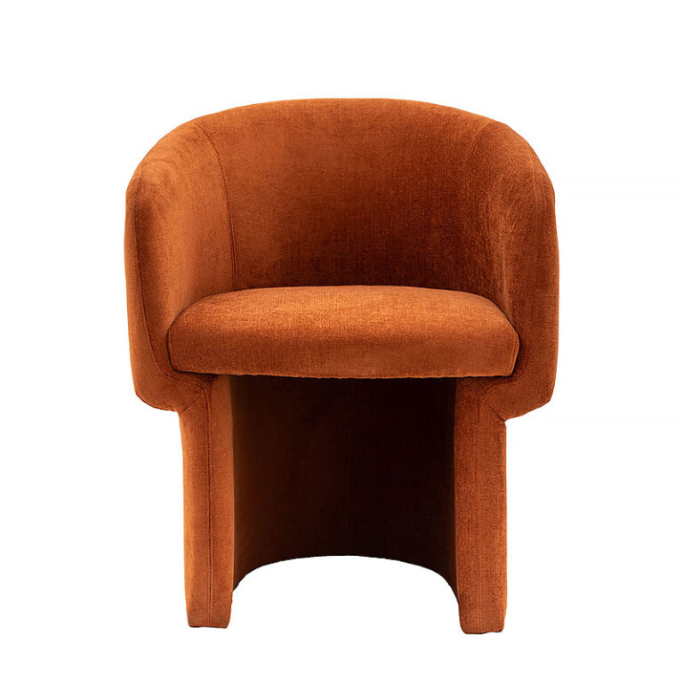 Lois Retro Style Rust Red Fabric Tub Dining Chair | Picture Perfect Home