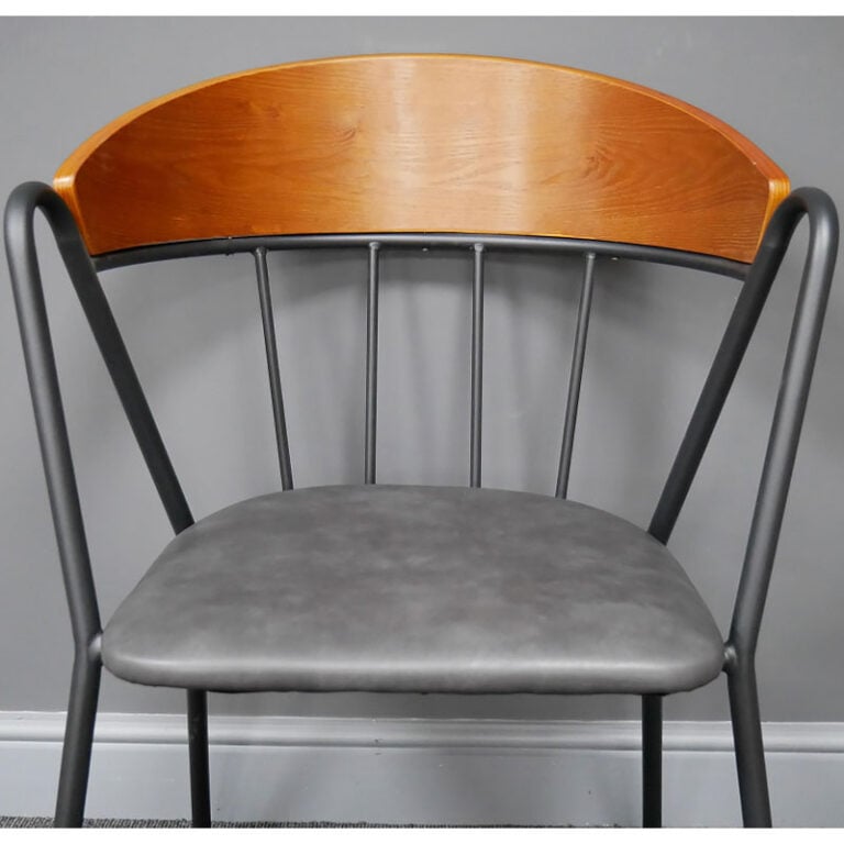 Set Of 2 Edna Industrial Black Metal And Faux Leather Dining Chairs ...