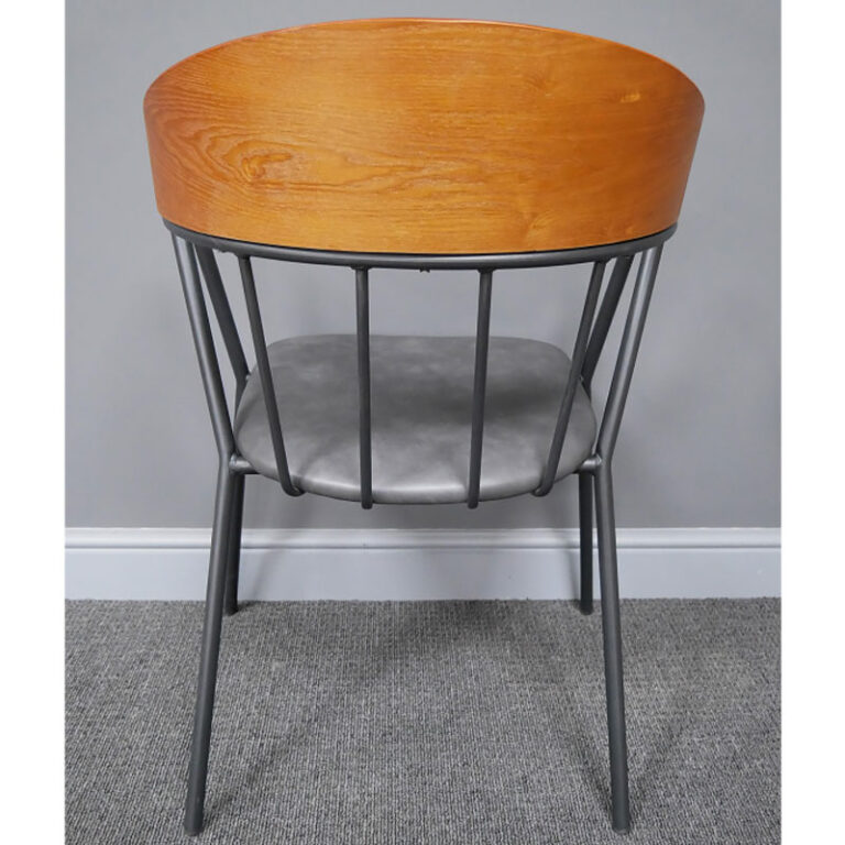Set Of 2 Edna Industrial Black Metal And Faux Leather Dining Chairs ...