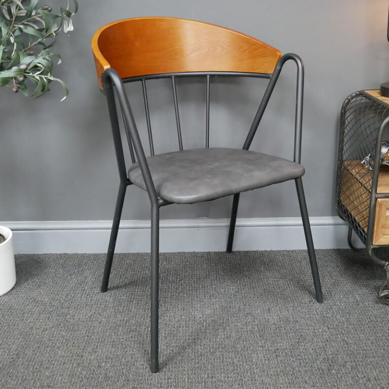 Set Of 2 Edna Industrial Black Metal And Faux Leather Dining Chairs ...