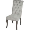 Set Of 2 Scroll Top High Back Silver Fabric Knocker Back Dining Chairs ...