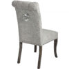 Set Of 2 Scroll Top High Back Silver Fabric Knocker Back Dining Chairs ...
