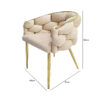 Set Of 2 Trixie Cream Velvet Bubble Dining Chairs With Gold Legs ...