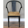 Set Of 2 Ursula Industrial Black Metal And Acacia Wood Dining Chairs ...
