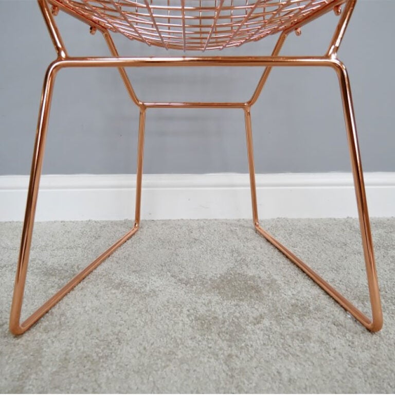 Set Of 4 Fiorella Industrial Copper Metal Wire Dining Chairs | Picture ...