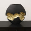 Black & Gold Dimpled Round Luxury Ceramic Vase Large 40cm | Picture ...