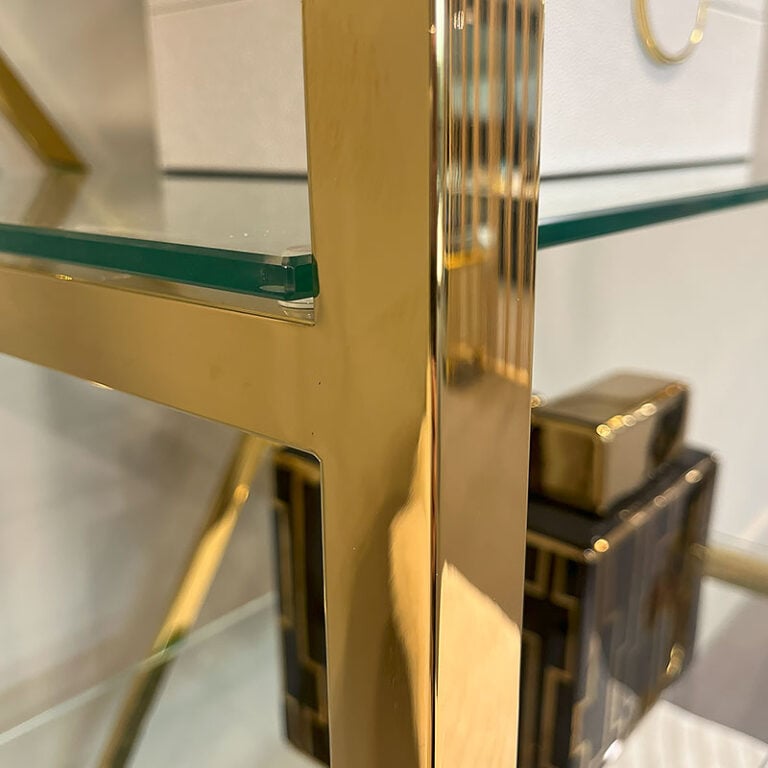 5 Tier Modern Gold Metal And Glass Shelving Unit Bookcase Display Unit ...