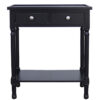 Arabella Small Slim Black Wood 2 Drawer Console Table Hallway Table ...
