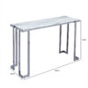 Azaria Grey Gunmetal Steel And White Marble Effect Glass Console Table ...