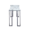 Azaria Grey Gunmetal Steel And White Marble Effect Glass Console Table ...