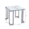 Azaria Grey Gunmetal Steel And White Marble Effect Glass Side Table ...