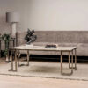Azaria Grey Gunmetal Steel And White Marble Effect Glass Coffee Table ...