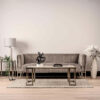 Azaria Grey Gunmetal Steel And White Marble Effect Glass Coffee Table ...
