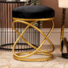 Ulric Black Velvet Dressing Table Stool Footstool With Gold Base 46cm ...