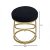 Ulric Black Velvet Dressing Table Stool Footstool With Gold Base 46cm ...