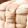 Cream Velvet Woven Square Ottoman Stool Footstool Seat | Picture ...