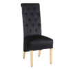 Set Of 2 Anne High Back Black Velvet And Gold Dining Chairs With ...