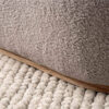 Teddy Grey Boucle Ottoman Stool With Natural Wooden Base | Picture ...