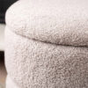 Teddy Grey Boucle Round Storage Stool Ottoman With Chrome Legs ...