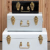 Art Deco Boho Set Of 3 Storage Trunks In Black White Grey And Gold ...