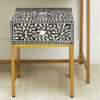 Boho White Pearl Inlay And Black Wood Side Bedside Table With Gold Legs ...