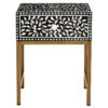 Boho White Pearl Inlay And Black Wood Side Bedside Table With Gold Legs ...