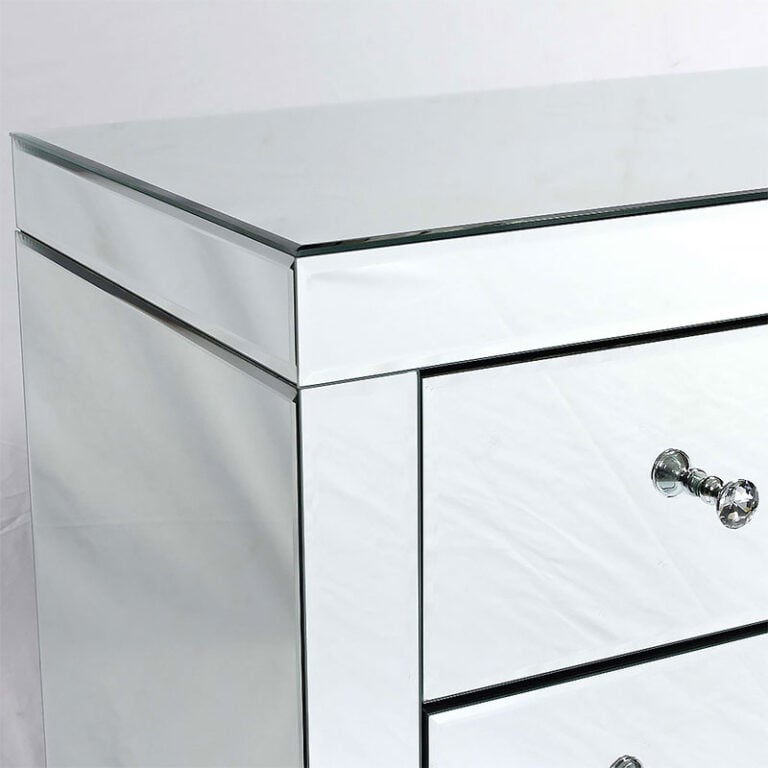 Classic Mirror Mirrored Glass 5 Drawers Chest of Drawers Cabinet ...