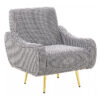 Houndstooth Checked Black And White Fabric And Gold Metal Armchair ...