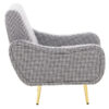 Houndstooth Checked Black And White Fabric And Gold Metal Armchair ...