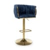 Marlene Braided Navy Blue Linen Effect Fabric And Gold Metal Bar Stool ...