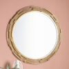 Modern Abstract Large Round Gold Metal Wall Mirror 80cm | Picture ...