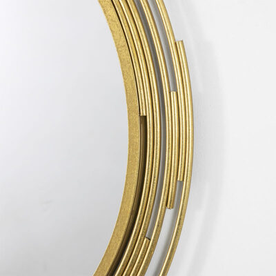 Modern Abstract Large Round Gold Metal Wall Mirror 80cm | Picture ...
