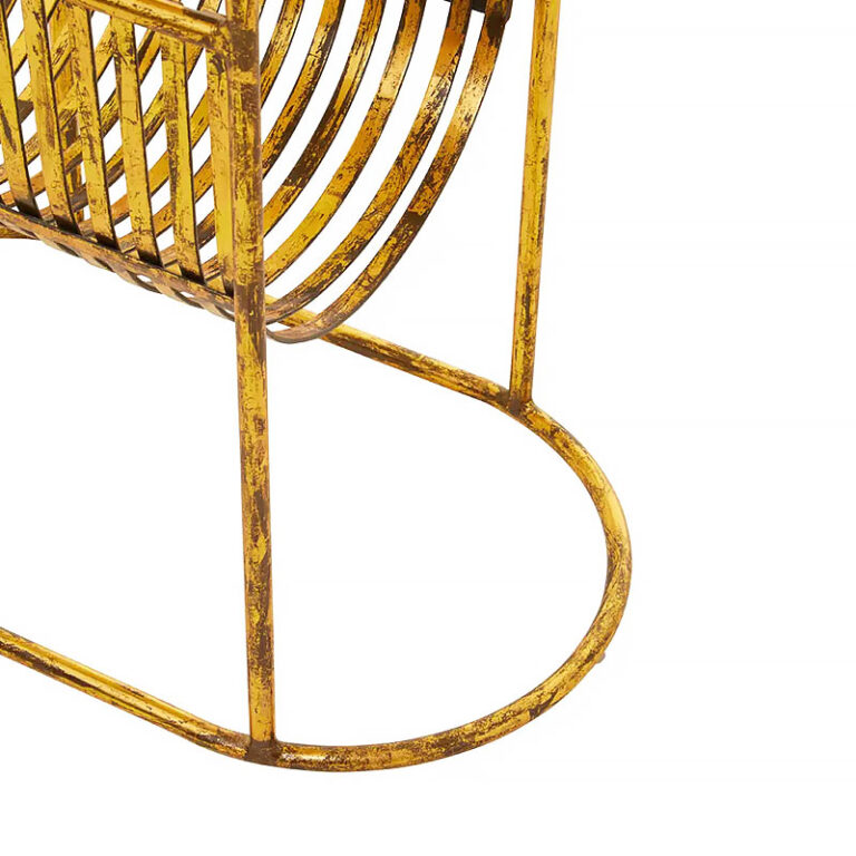 White Marble And Antique Gold Magazine Rack End Side Table | Picture ...