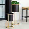 Art Deco Black And Gold Metal Large Floor Standing Planter 23cm ...
