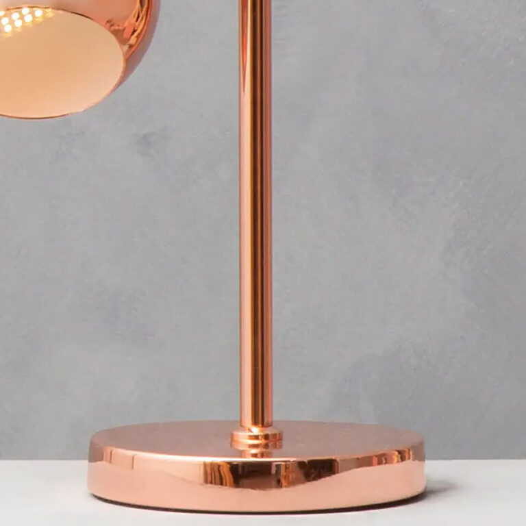 Art Deco Copper Rose Gold Metal Table Desk Lamp 50cm With Two Lights ...