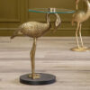 Art Deco Pelican Bird Gold Metal Animal Side Table With Glass Top ...