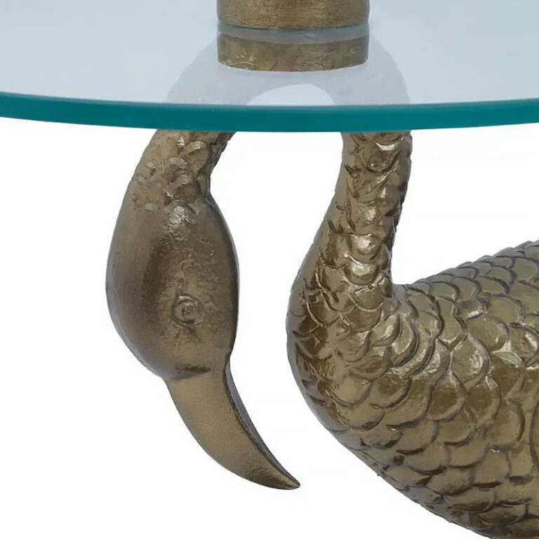 Art Deco Pelican Bird Gold Metal Animal Side Table With Glass Top ...
