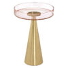 Art Deco Pink Tinted Glass And Gold Metal End Side Table | Picture ...