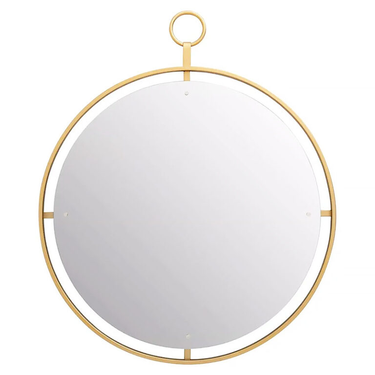 Art Deco Round Gold Metal Large Wall Mirror 70cm With Ring | Picture ...