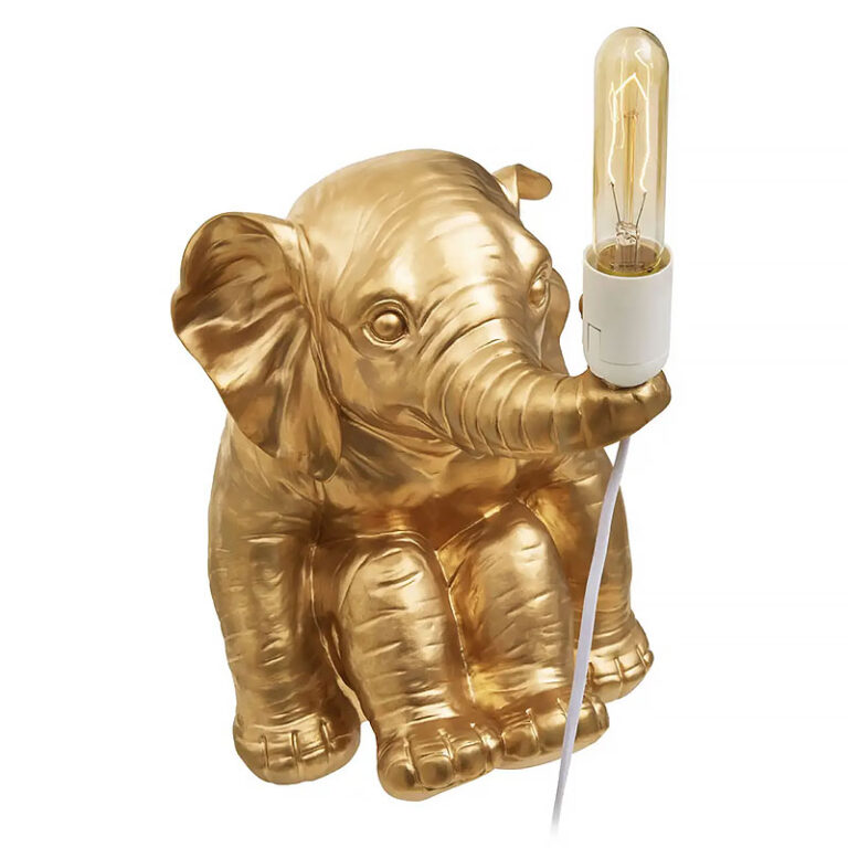 Boho Elephant Animal Character Gold Table Lamp Desk Lamp 34cm | Picture ...