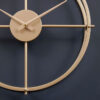 Cain Round Industrial Gold Metal Skeleton Wall Clock 40cm | Picture ...