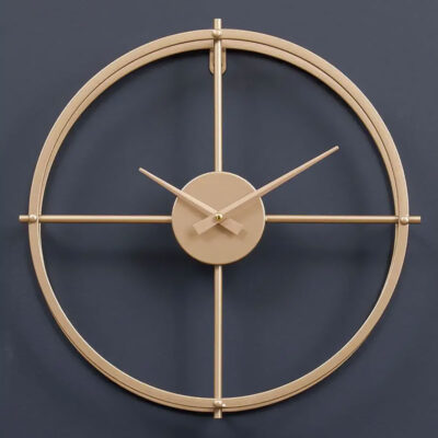 Cain Round Industrial Gold Metal Skeleton Wall Clock 40cm | Picture ...