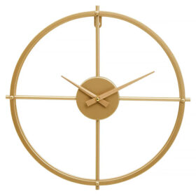 Cain Round Industrial Gold Metal Skeleton Wall Clock 40cm | Picture ...
